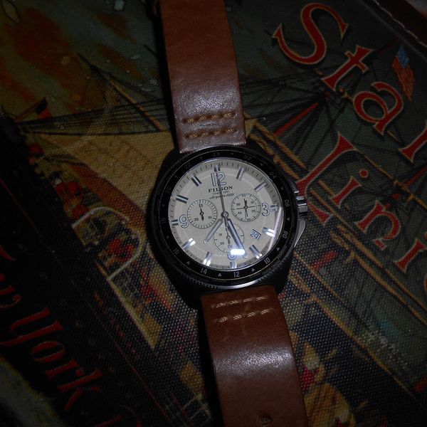 FILSON JOURNEYMAN CHRONOGRAPH EXC COND. MADE BY SHINOLA WORLTIME BEZEL ...