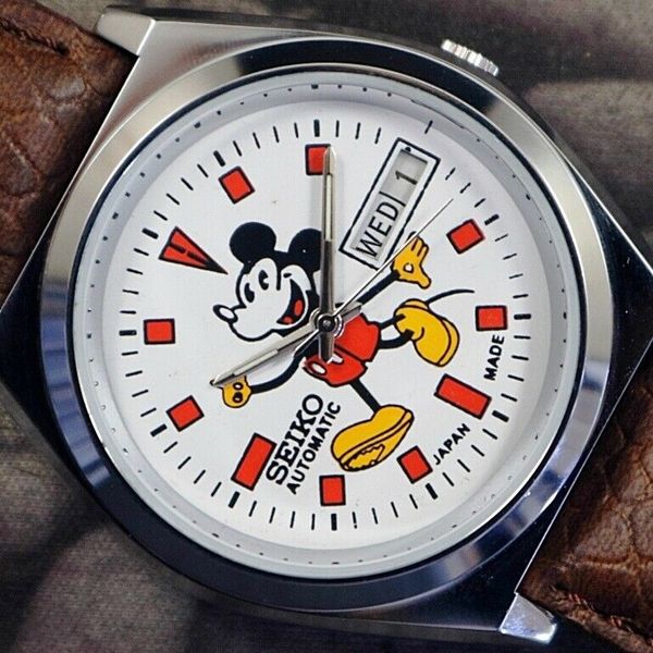 VINTAGE UNUSED SEIKO 5 AUTOMATIC CARTOON DIAL DAY DATE MEN'S JAPAN ...