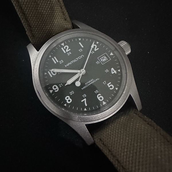 Hamilton Khaki Field Green 38mm Handwind H694190 | WatchCharts Marketplace