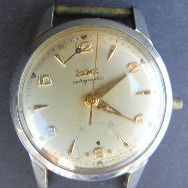 Vintage Men's Zodiac Autographic Water Proof Wrist Watch * Power ...