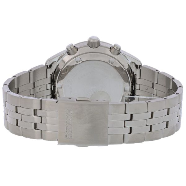 Seiko Essentials Men's Stainless Black Dial Chronograph Quartz Watch ...