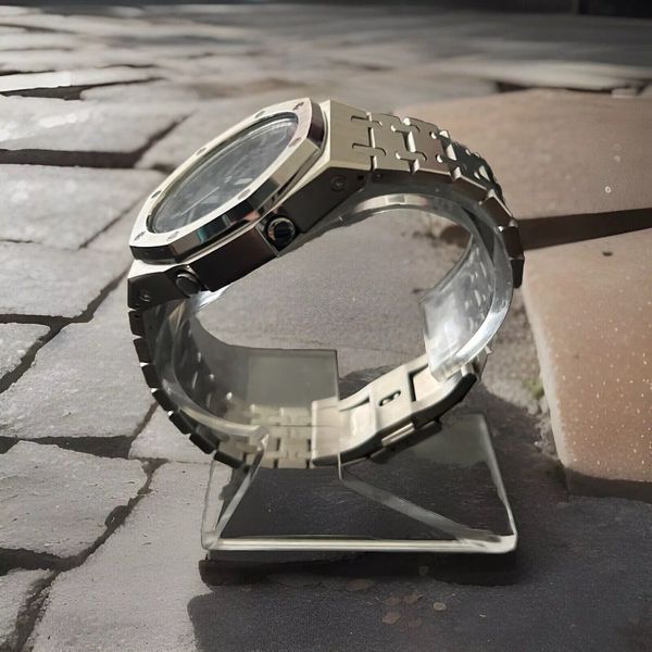 Silver Custom G-Shock GA2100 MOD Casio Watch Casioak Gift For Men ...