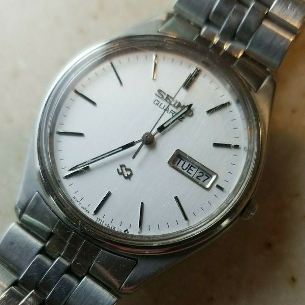 Seiko 5Y23-8049 Men's Watch Silver Tone Stainless Steel WR Runs New ...