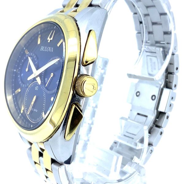 2016 Bulova 98A159 Men's CURV Blue Dial Chronograph 45mm 11J Quartz ...