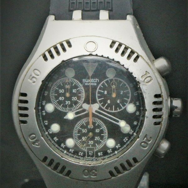 Genuine Swatch Irony Quartz Chronograph Men's Rotating Bezel Full ...