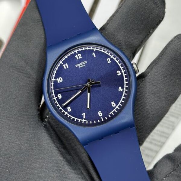 NEWâ Swatch MONO BLUE Number Dial 41mm Men's Watch SUON112 ...