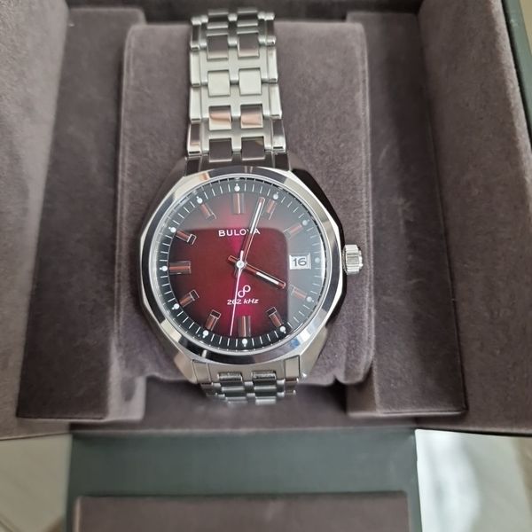 Bulova Men's Precisionist Jet Star Watch 96B401 Merlot Red Dial ...
