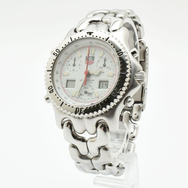 [Near MINT] TAG HEUER SEL s/el CG1111-0 Chronograph white Dial Quartz ...