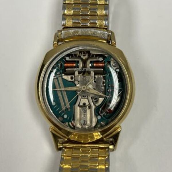 Bulova Accutron Spaceview Solid 14k Gold 32mm Watch M1 - For Repair ...