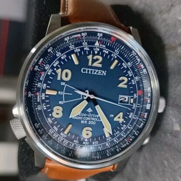 Citizen Air Skyhawk Promaster Sapphire Blue Dial Leather Watch CB0241 ...