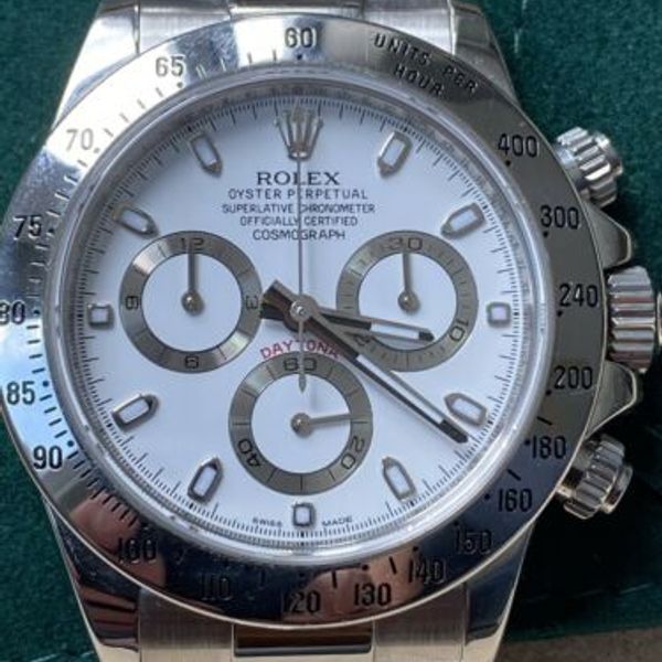 ROLEX DAYTONA 116520 WHITE / APH DIAL / CHROMALIGHT / BOX & RSC 2 YR ...