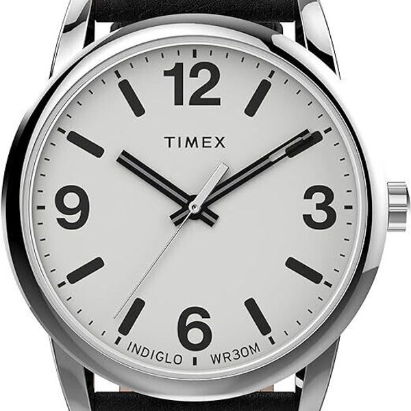 Timex Men's Easy Reader 38mm Watch White Dial, Black Leather Band "NEW TW2U71700 | WatchCharts ...