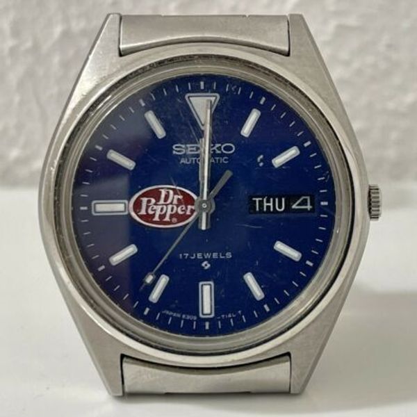 Vintage Seiko 6309-7149 Automatic Stainless Dr Pepper Wristwatch Watch ...