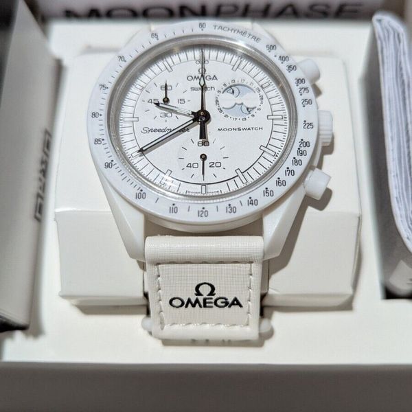 Swatch Omega Moonswatch Mission To The Moonphase White Snoopy Full Moon ...