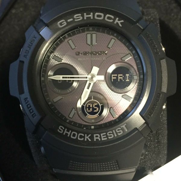 Casio G-Shock Ana-Digi Tough Solar Atomic Black Resin Watch AWGM100B-1A ...