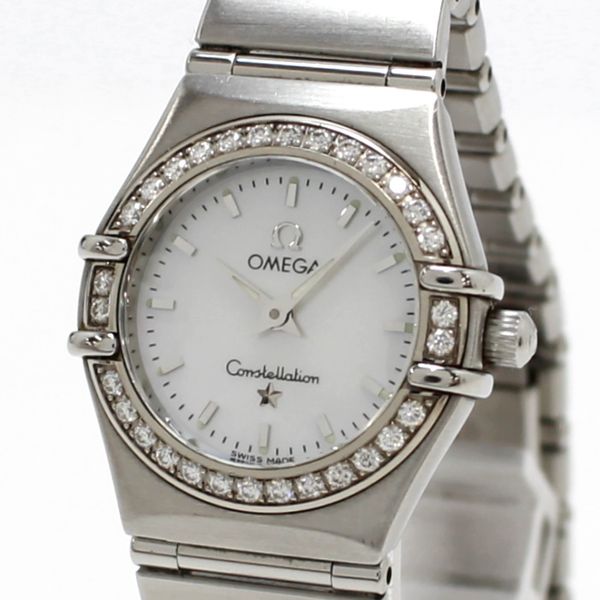 [Used] Omega Constellation Mini Diamond Bezel Automatic SS White Shell ...