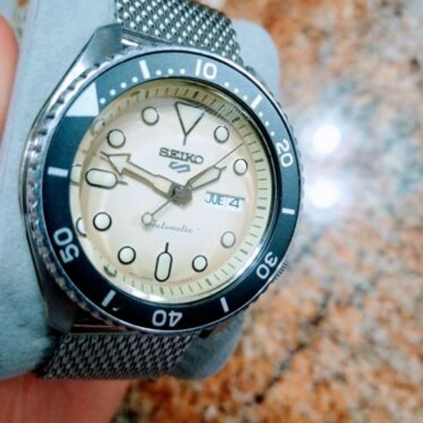 Seiko 5 Sports Beige Men's Watch - SRPD67 | WatchCharts Marketplace