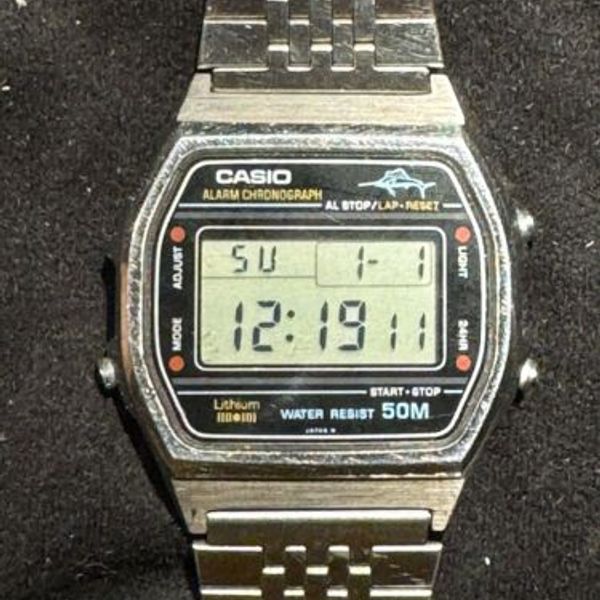 Vintage Casio W-36 Marlin Alarm Chronograph Digital Watch 1980â s ...