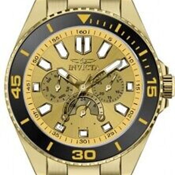 Invicta Pro Diver Quartz Gold Dial Men's Watch 46880 | WatchCharts ...