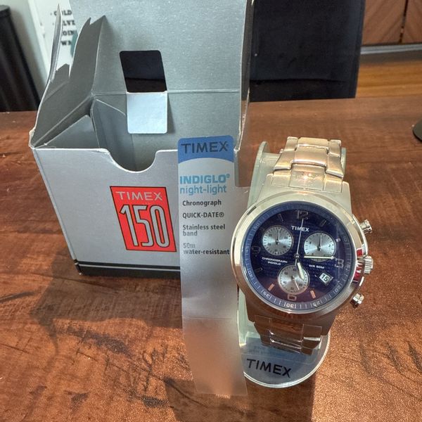 Timex Men'S Watch Chronograph Quartz Quick Date Blue Dial | WatchCharts ...