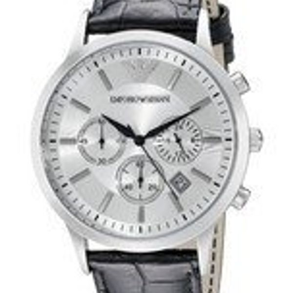 FS: Emporio Armani Classic Chronograph Silver Dial AR2432 Men's Watch ...