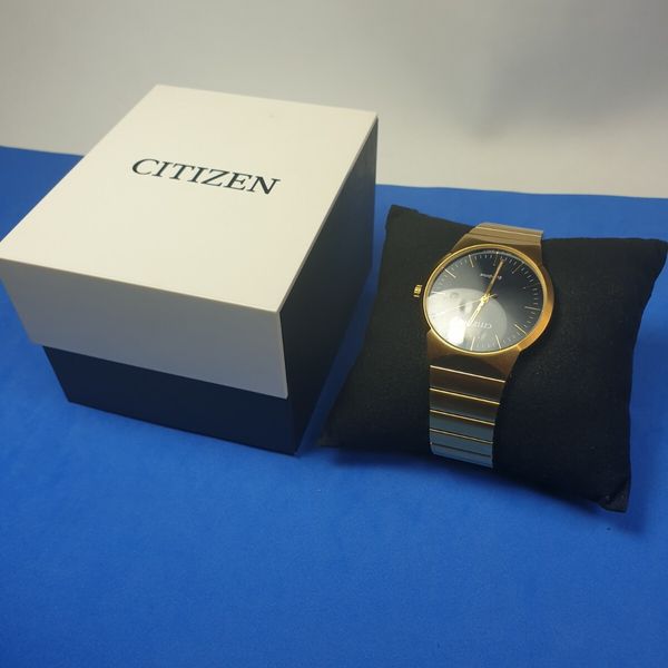 Citizen Axiom Eco-Drive Black Dial 40mm Quartz Stainless Steel Gold ...