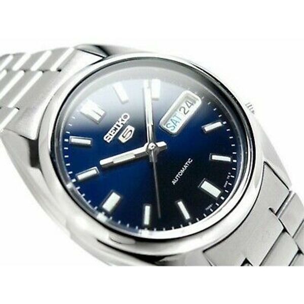 SEIKO 5 SNXS77 SNXS77K1 Automatic 21 Jewels Blue Dial Stainless Steel ...