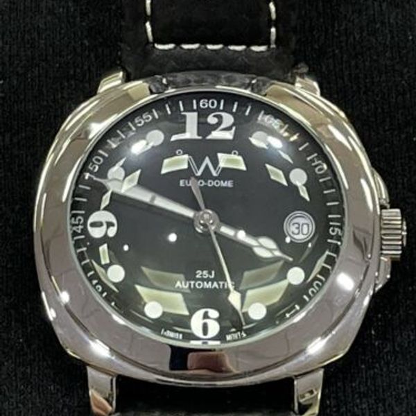 I.W. Inc 03752 Euro-Dome 25J Automatic ETA 2824 Black Dial Date Watch | WatchCharts Marketplace