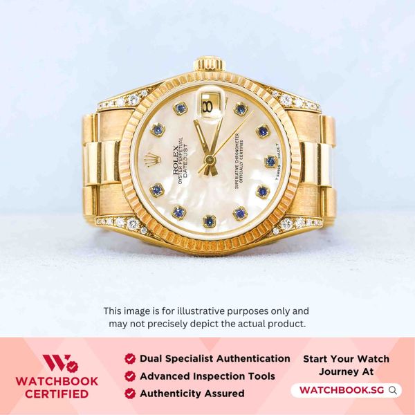 Mint Rolex Datejust President 68238 Mother Of Pearl With Blue Sapphire ...