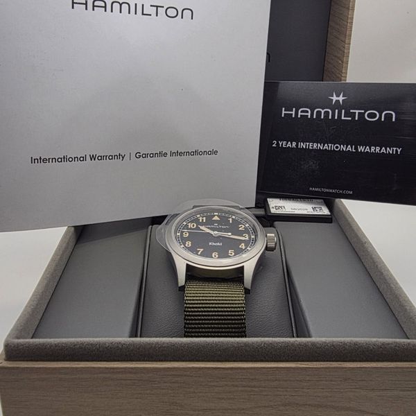 New Hamilton Khaki Field Quartz 38MM Black Dial Men's Watch H69401930 ...
