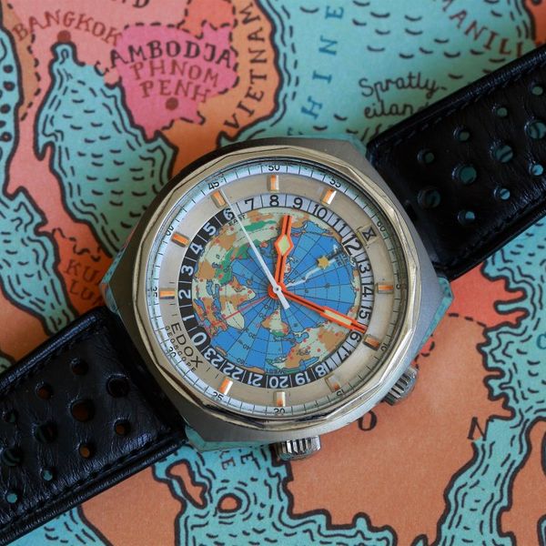 WITHDRAWN Exotic 1970's Edox Geoscope Worldtimer- Further Reduced ...