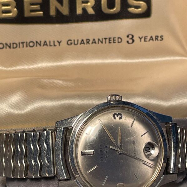 Vintage AUTHENTIC BENRUS SELF WINDING AUTOMATIC 7026 SERIES SWISS MEN'S ...