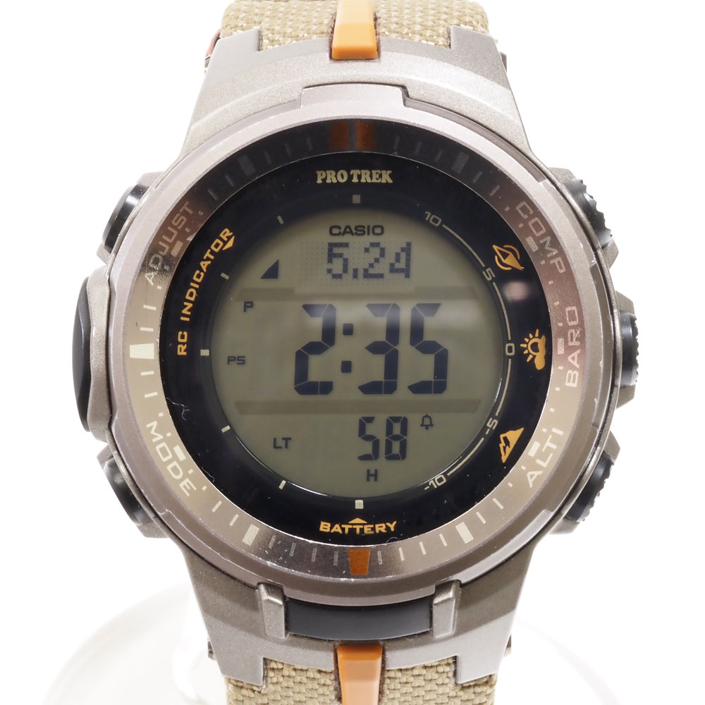 N [Used] [CASIO] [Casio] Pro Trek Solar Radio Clock PRW-3000B Maximum arm circumference about 20 ...