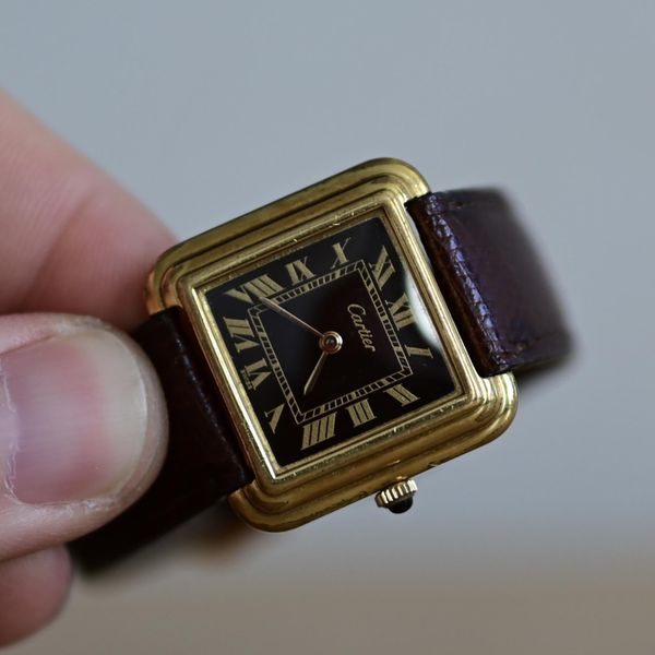 [WTS] Vintage 70s Cartier Mechanical Hand Wound Step Case Brown Lacquer ...