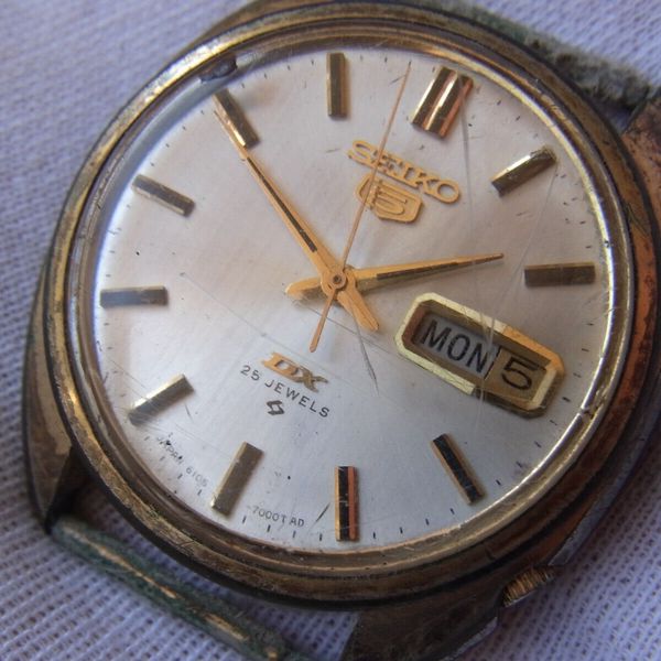 JUNK SEIKO 5 DX (DELUXE) 25 JEWELS 6106-7000 MEN'S WRISTWATCH SUWA JUNK! | WatchCharts Marketplace