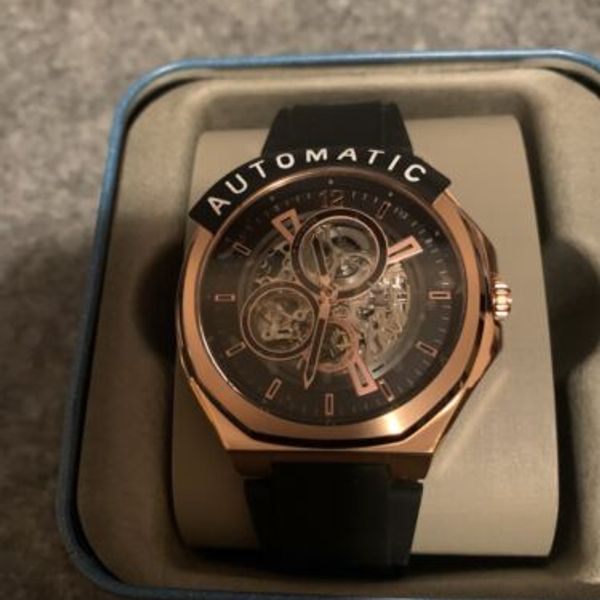 AUTOMATIC FOSSIL EVANSTON ROSE GOLD BLACK BQ2622 MEN'S WATCH BRAND NEW ...