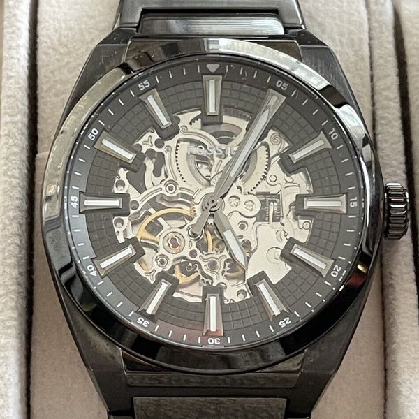 Fossil Everett ME3206 Mens Smoke Mechanical Automatic 21 Jewels Wrist ...