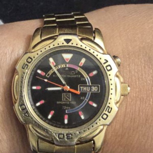 Seiko Kinetic Quartz gold tone Mens watch 5M23- | WatchCharts Marketplace