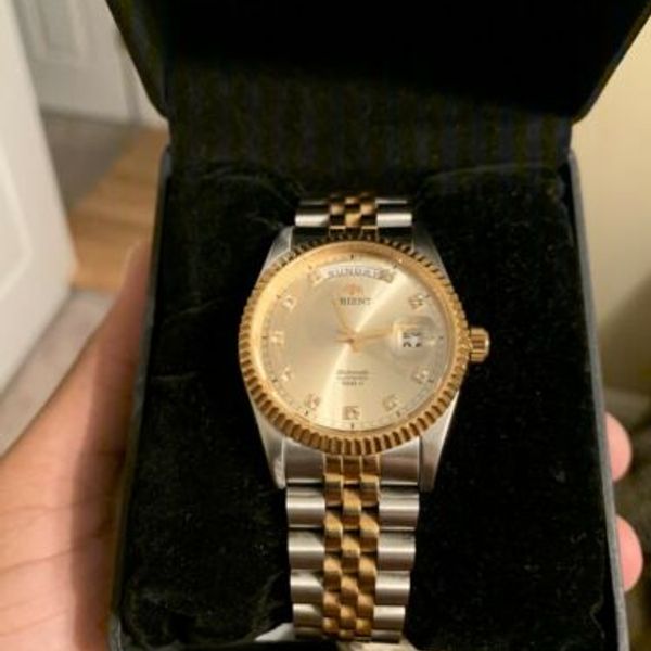 ORIENT "President" Classic Automatic Sapphire Watch Two Tone Gold ...