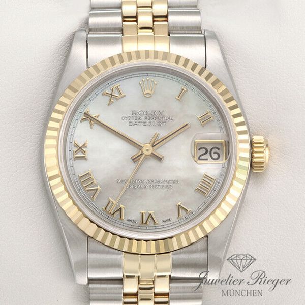 Rolex Medium Datejust Steel Yellow Gold 750 Mother of Pearl Automatic ...