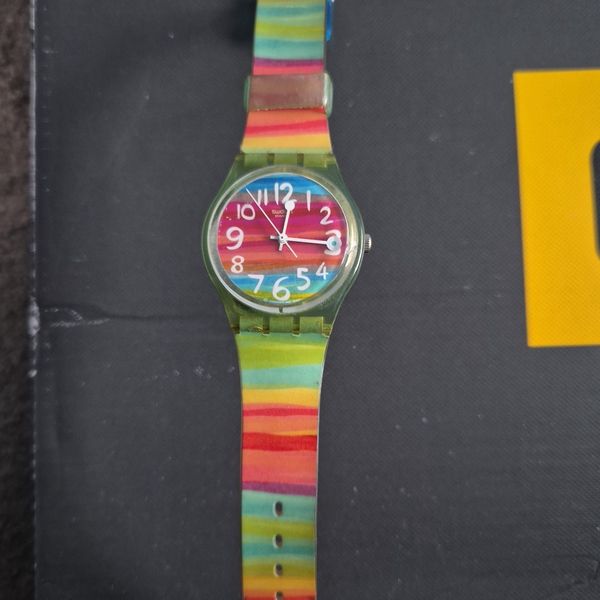 Swatch Watch Color The Sky Rainbow Wristwatch | WatchCharts Marketplace