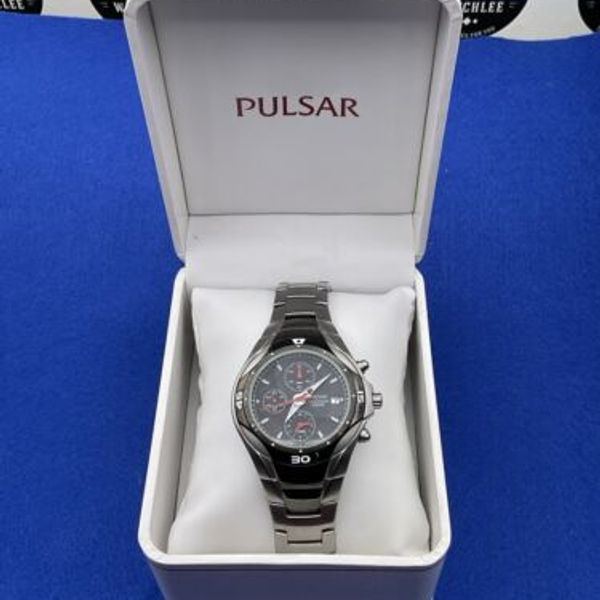 Mans Pulsar Alarm Chronograph With Seiko 7T62-X022 Movement With Box ...