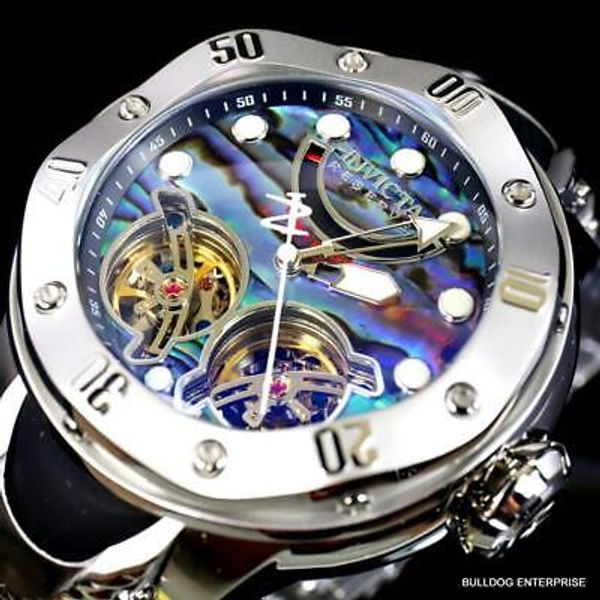 Invicta Reserve Kraken Double Open Heart Automatic Abalone Steel Watch ...