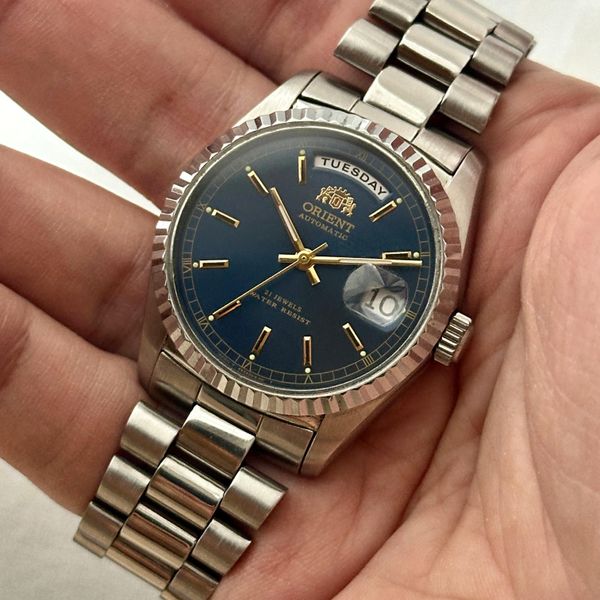 [WTS] Orient President Day Date 46E | Blue Dial & Fluted Bezel ...