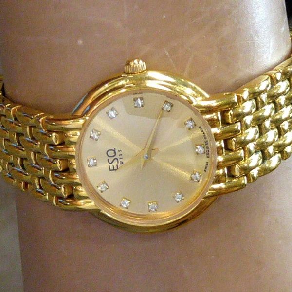 MOVADO ESQ Swiss Watch Esquire Quartz Stainless Steel 100205A Diamond ...