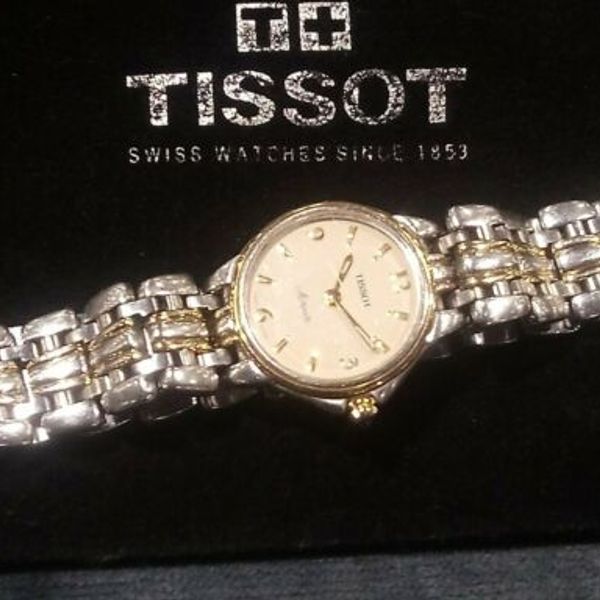 * LADIES TISSOT MARQUISE L230 STAINLESS STEEL GOLD PLATED WRISTWATCH ...