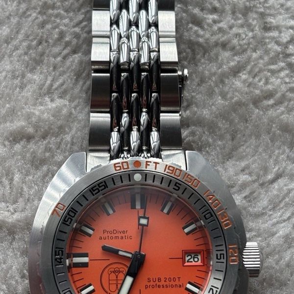 Seestern SUB300T Dive Watch - Doxa Homage - Orange Yokabies Dial ...