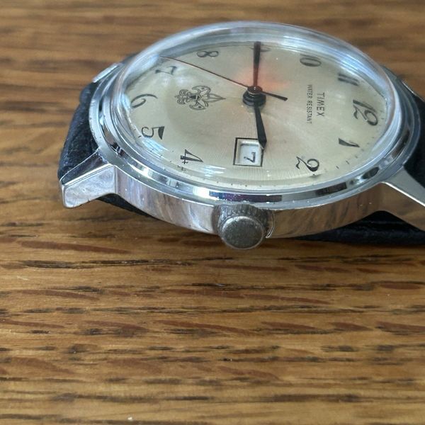 Vintage Timex Boy Scouts Watch 1977! BSA Silver Dial 35mm Excellent ...