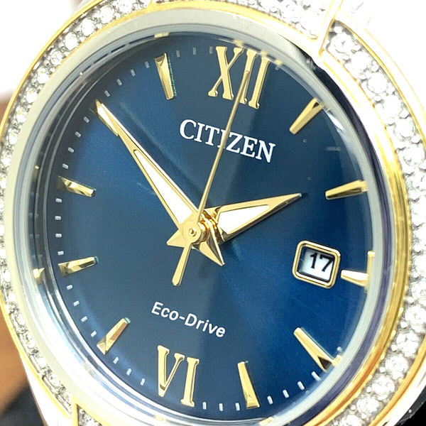 Citizen Women's Watch FE1234-50L Eco Drive Blue Dial 30mm Crystals Two ...