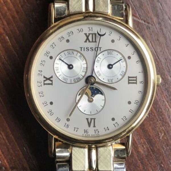Vintage Tissot ETA 255.483 Triple Calendar MoonSun AmPm Mens Quartz ...